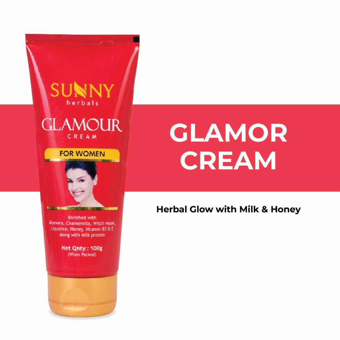 Sunny Herbals Glamour Cream (For Women) - 100gms - Herbal Formula for ...