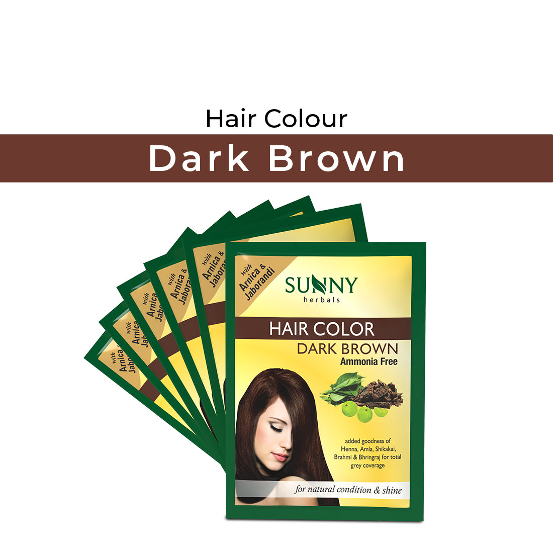 Sunny Herbals Hair Color with Henna, Amla, Shikakai and Bhringraj 10 G