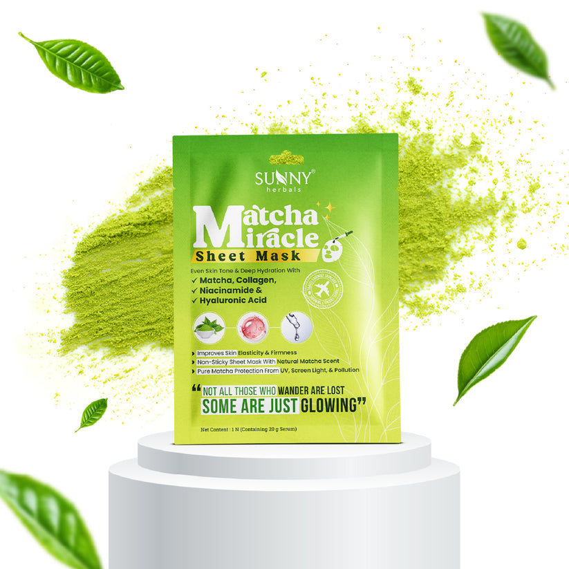 Sunny Herbals Matcha Miracle Sheet Mask – Best Face Mask for Glowing ...