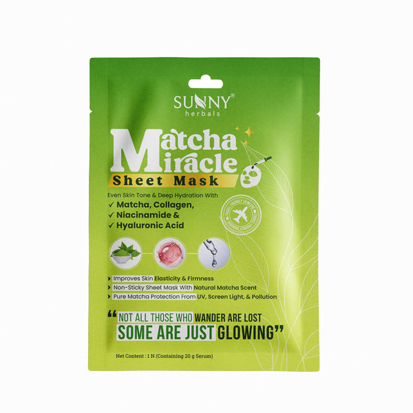 Sunny Herbals Matcha Miracle Sheet Mask – Best Face Mask for Glowing ...